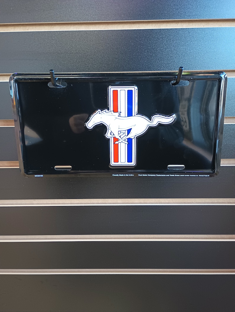 Ford Mustang License Plate Matte Black Mustang Vanity Plate Boys ...