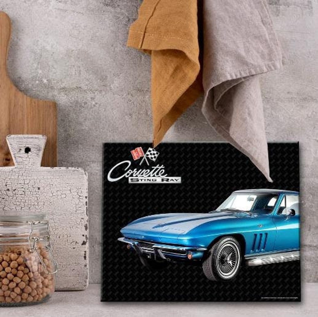 Corvette C2 Glass Cutting Board Kitchen Decor Men Garage Kitchen ...