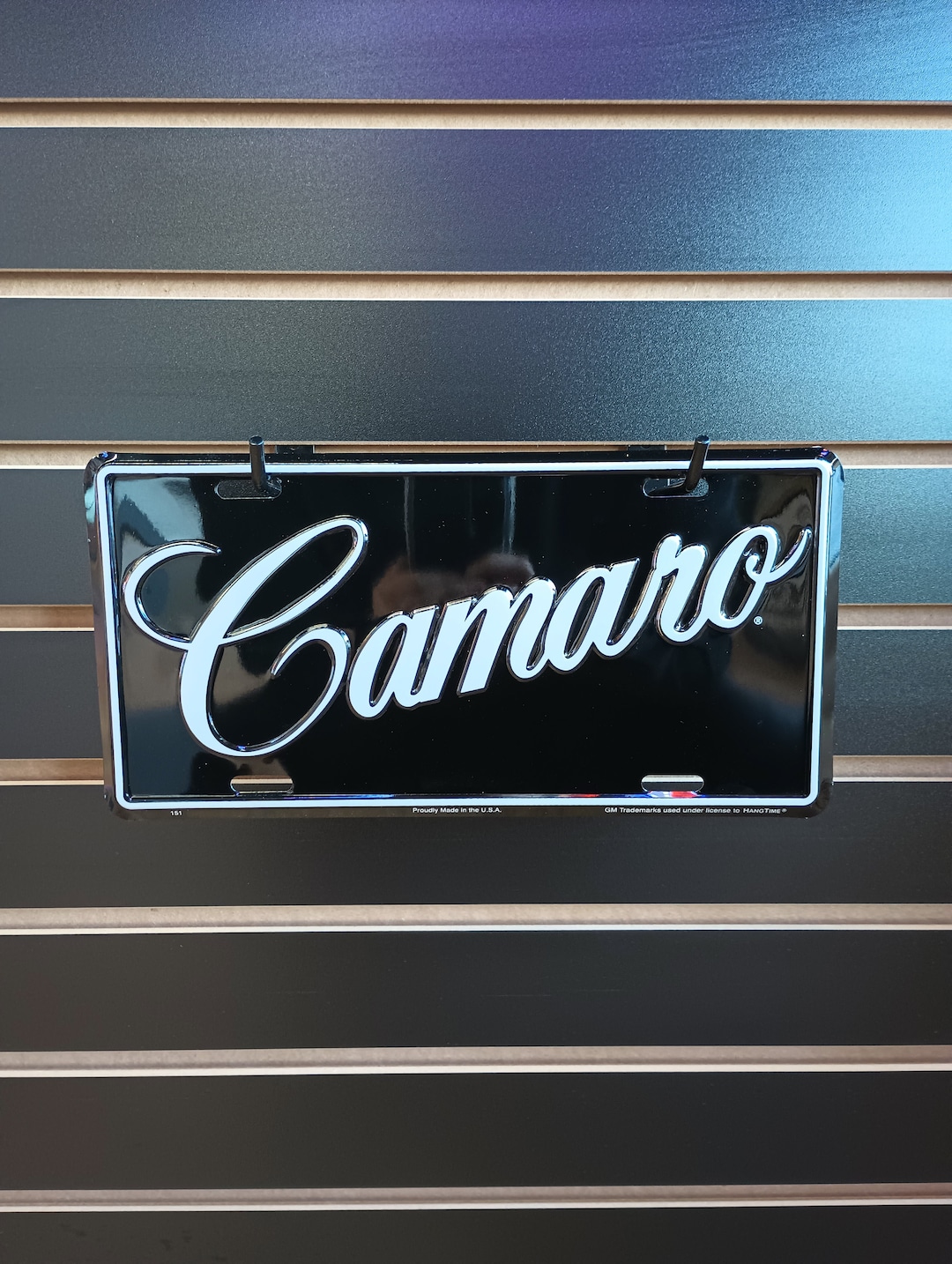 Chevy Camaro License Plate Black Chevrolet Vanity Plate Garage Decor ...