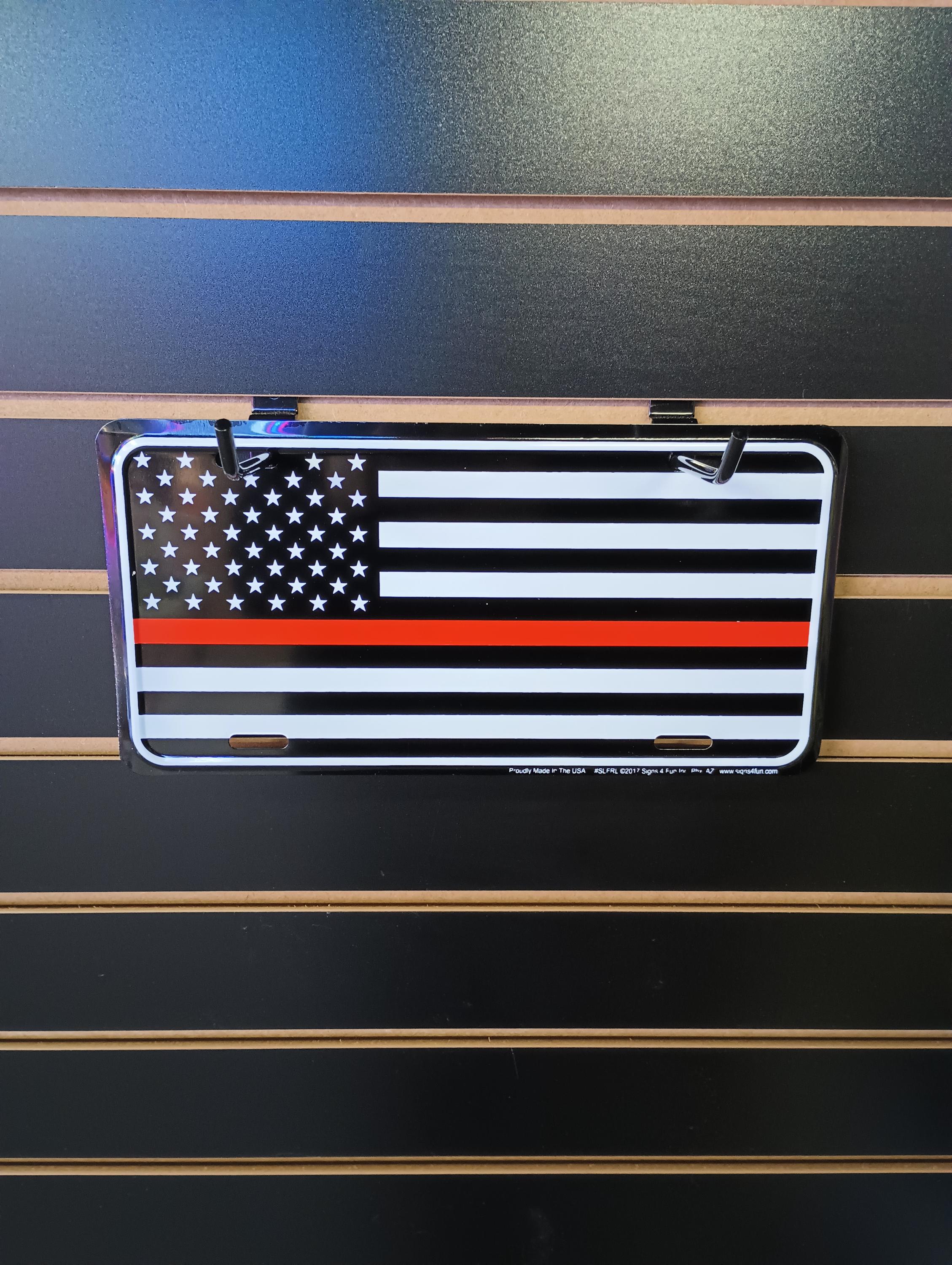 Thin Red Line Flag License Plate Fire Rescue Vanity Plate Fire Theme ...