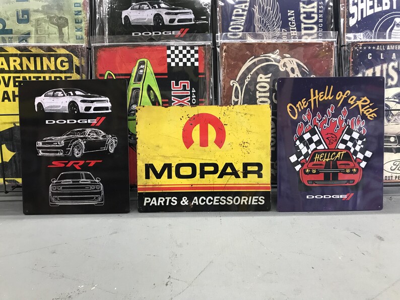 Dodge Hellcat Sign Dodge Challenger Garage Automotive Wall Art Mechanic ...