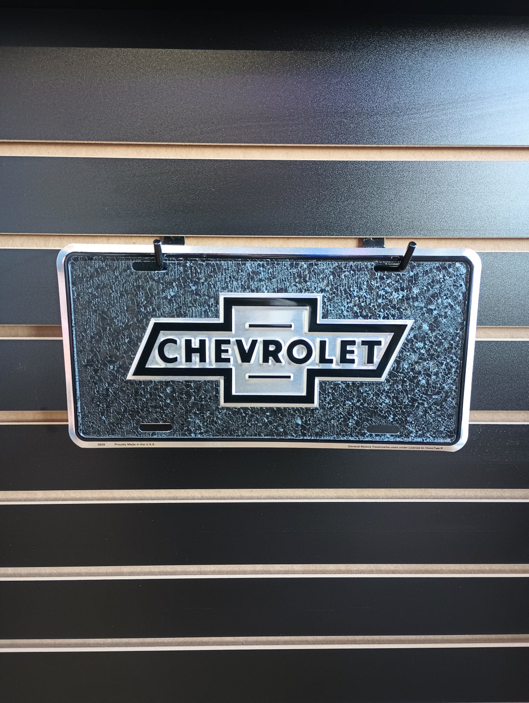 Chevrolet Bowtie License Plate Black Chevy Vanity Plates Garage Decor ...