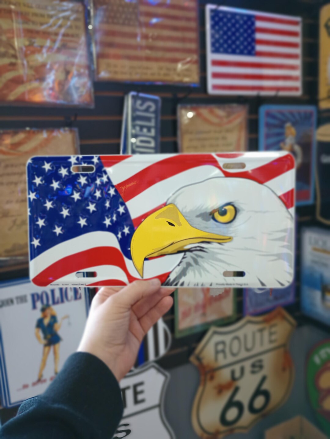 American Flag Eagle License Plate Patriotic Vanity Plates USA Gifts for ...