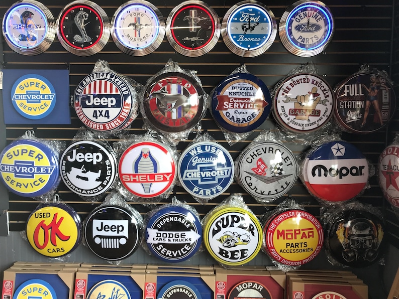 15" Ford Mustang Automotive Wall Art Curved Metal Dome Sign Mustang ...