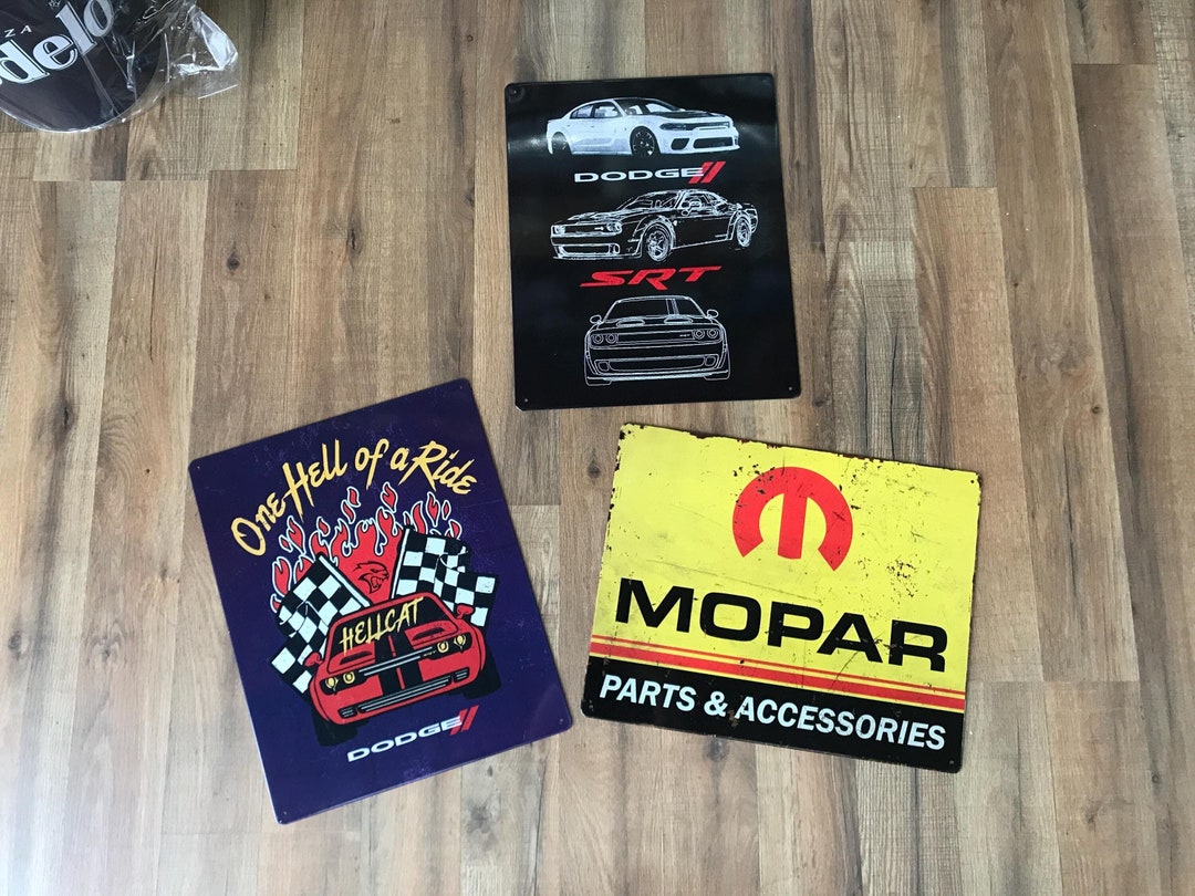 Dodge Hellcat Sign Dodge Challenger Garage Automotive Wall Art Mechanic ...