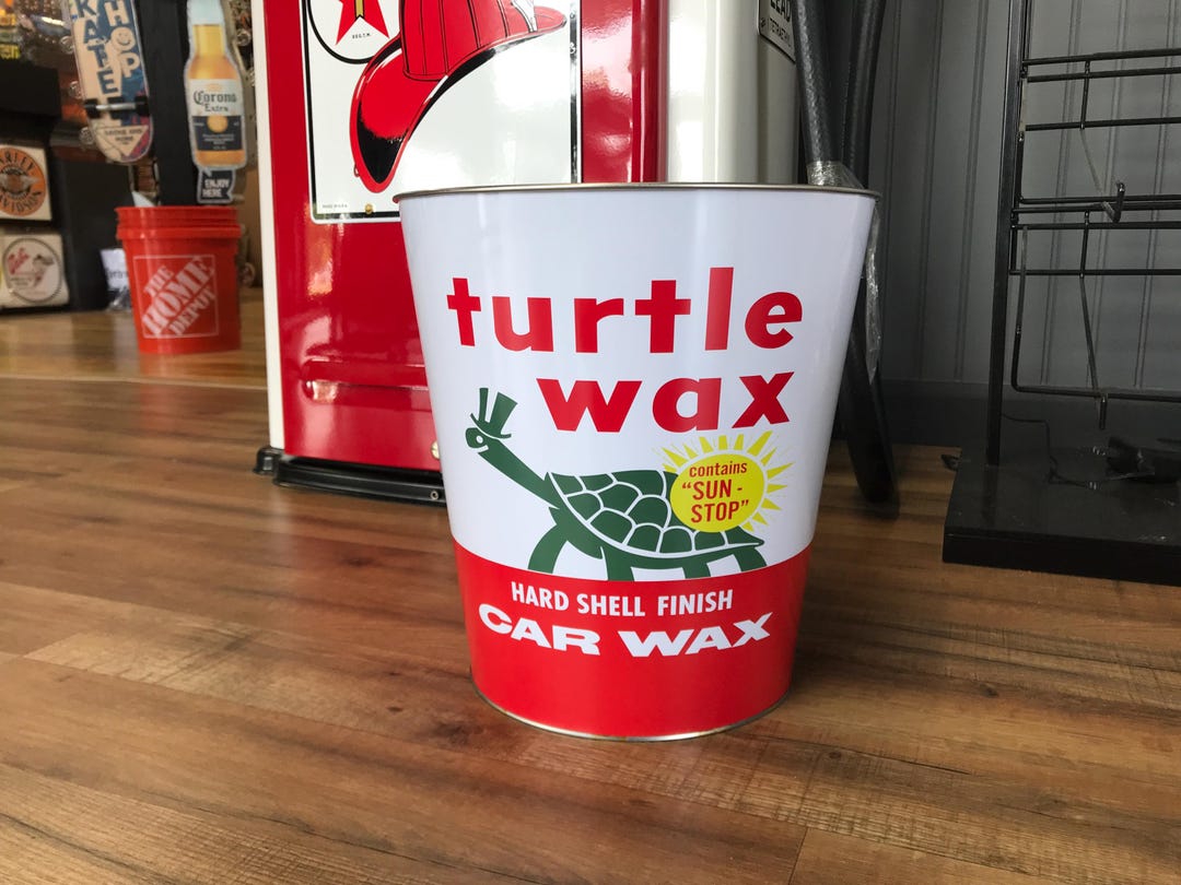 Turtle Wax Car Wax Metal Trash Bin Small Garage Garbage Can ...