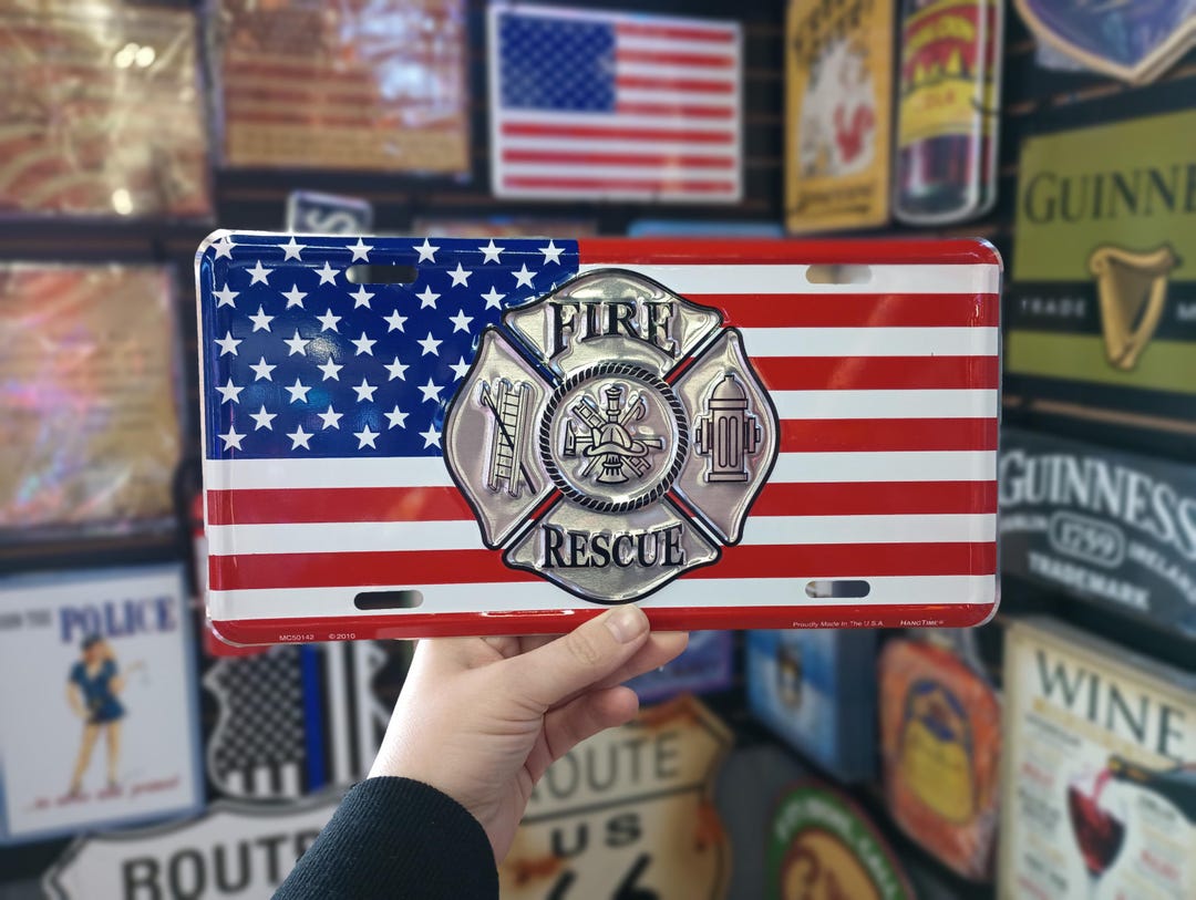 Fire Rescue License Plate Fire Department Vanity Plate Fire Theme Wall ...