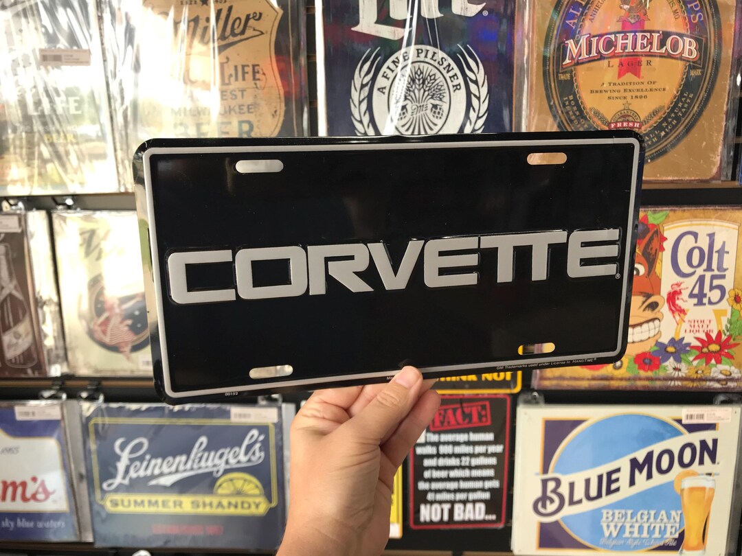 Chevy Corvette License Plate Chevrolet Vanity Plate Garage Decor for ...