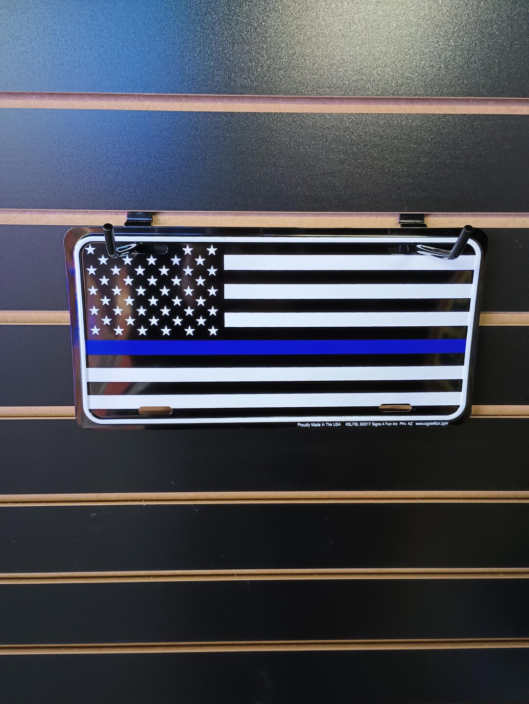 Thin Blue Line License Plate Police Vanity Plate Police Officer Theme ...