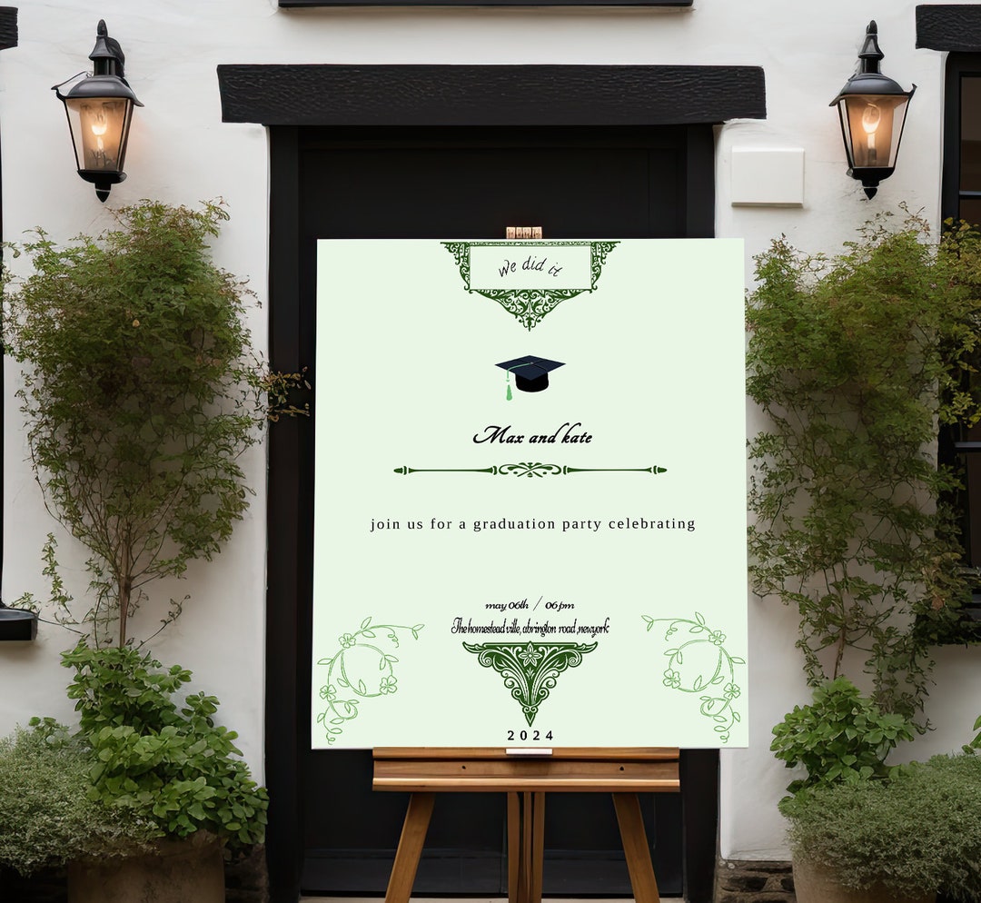 Graduation Photo Collage Poster, Graduation Welcome Sign Template ...