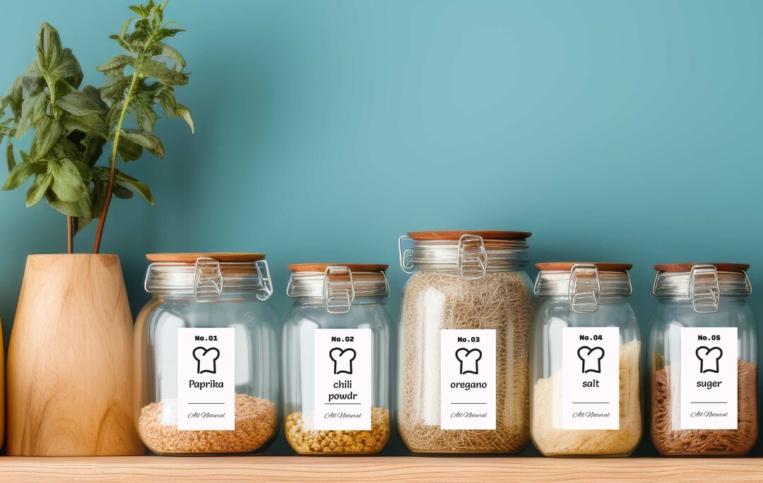 Pantry Jar Labels Template Minimalist, Modern Spice Label, Dry Label ...