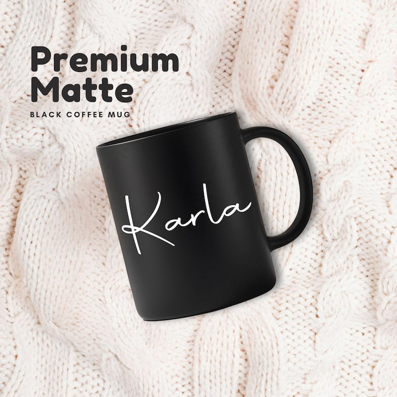 Matte Black Ceramic Mugs - Etsy
