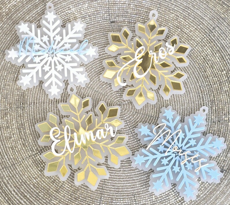 Personalized Acrylic Snowflake Ornament, Custom Acrylic Snowflake ...