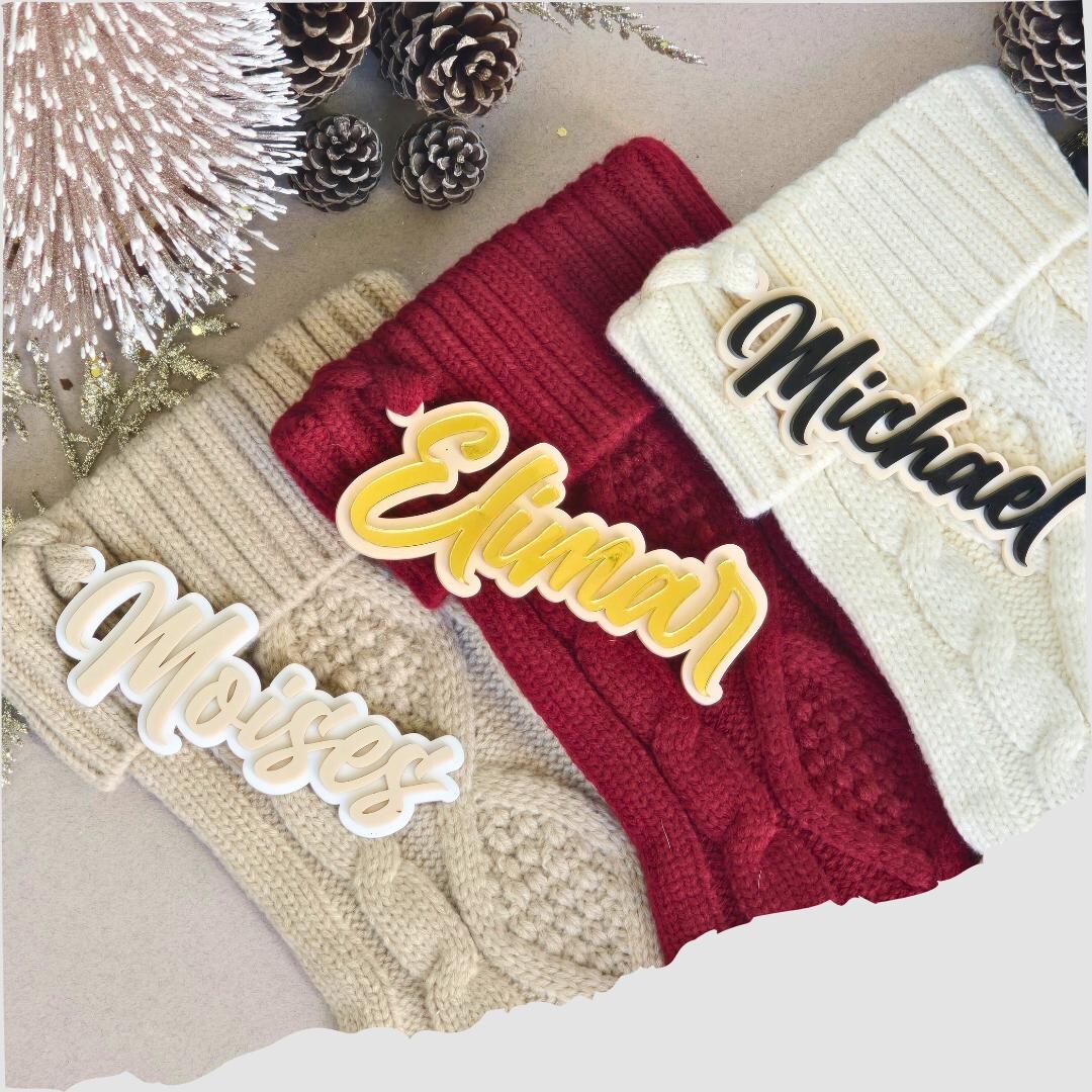 Personalized Acrylic Stocking Tag, Christmas Stocking Tag, Stocking ...