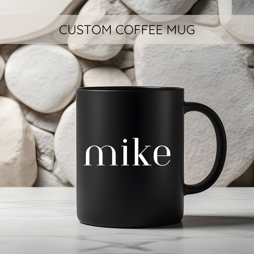 Custom Black Coffee Mug, Personalized Coffee Mug , Black Personalized ...