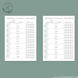 Weekly Fitness Tracker Printable PDF Track Workouts, Meals, and Water ...