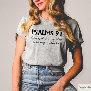 Psalm 91 T-shirt, Bible Verse Sweatshirt, Christian Shirt, Women's ...