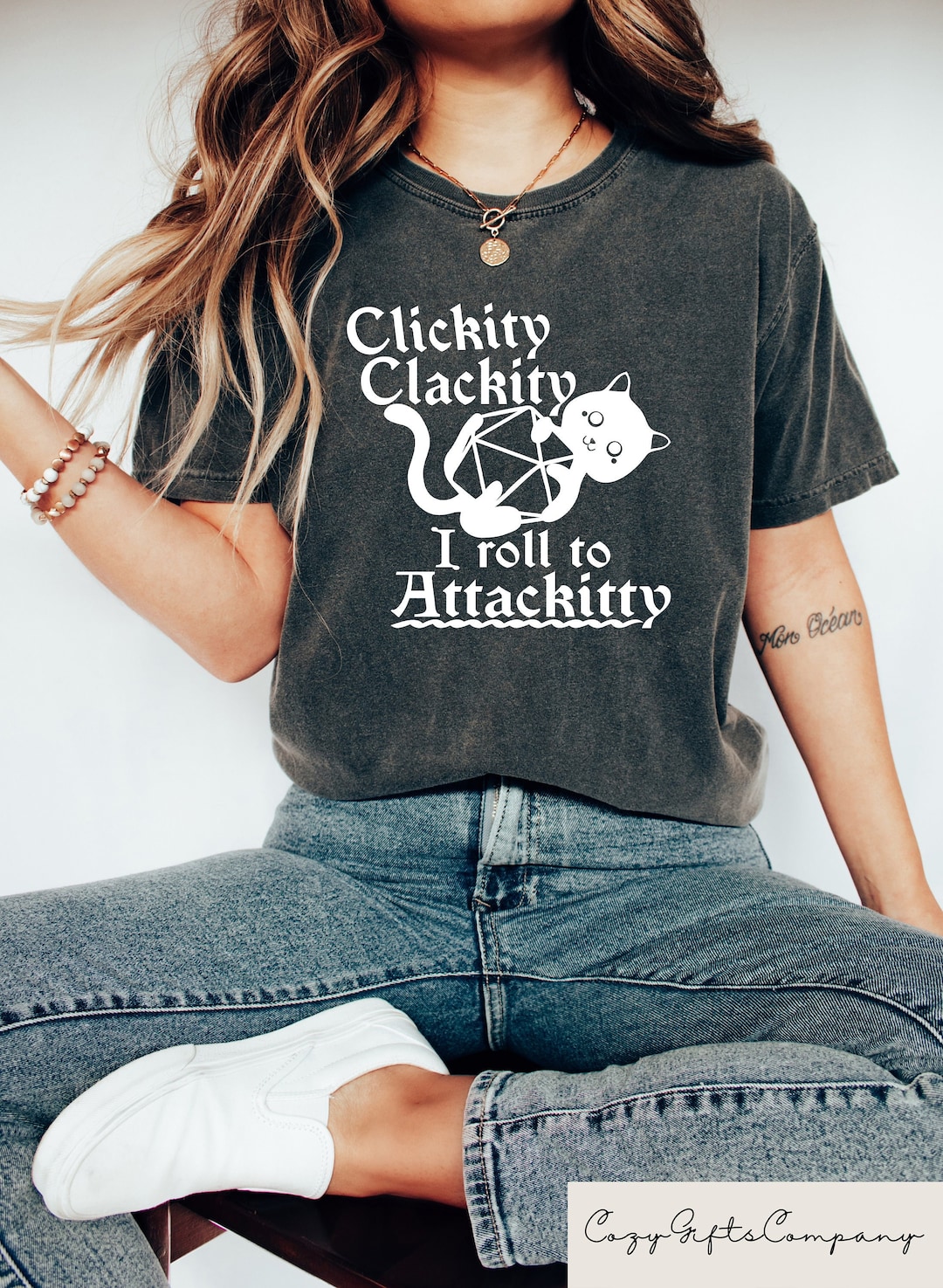 Clickity Clackity Shirt, Game Dice Attackitty Tshirt, Fantasy Tabletop ...