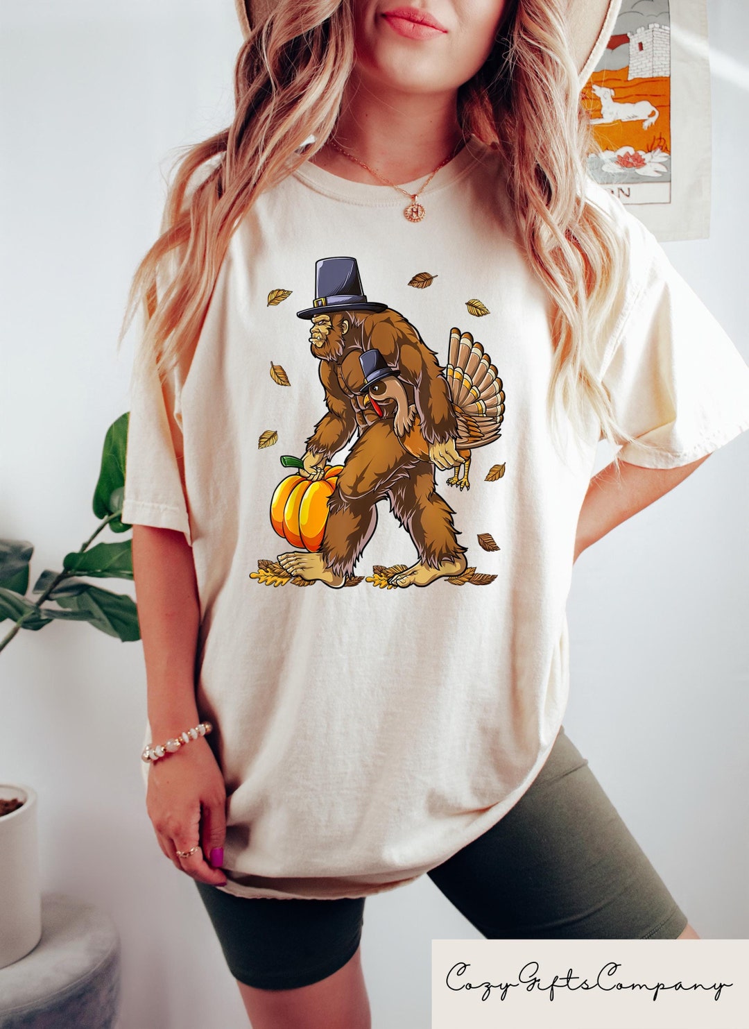 Bigfoot Turkey Pumpkin Thanksgiving Sasquatch Sweatshirt, Thanksgiving ...