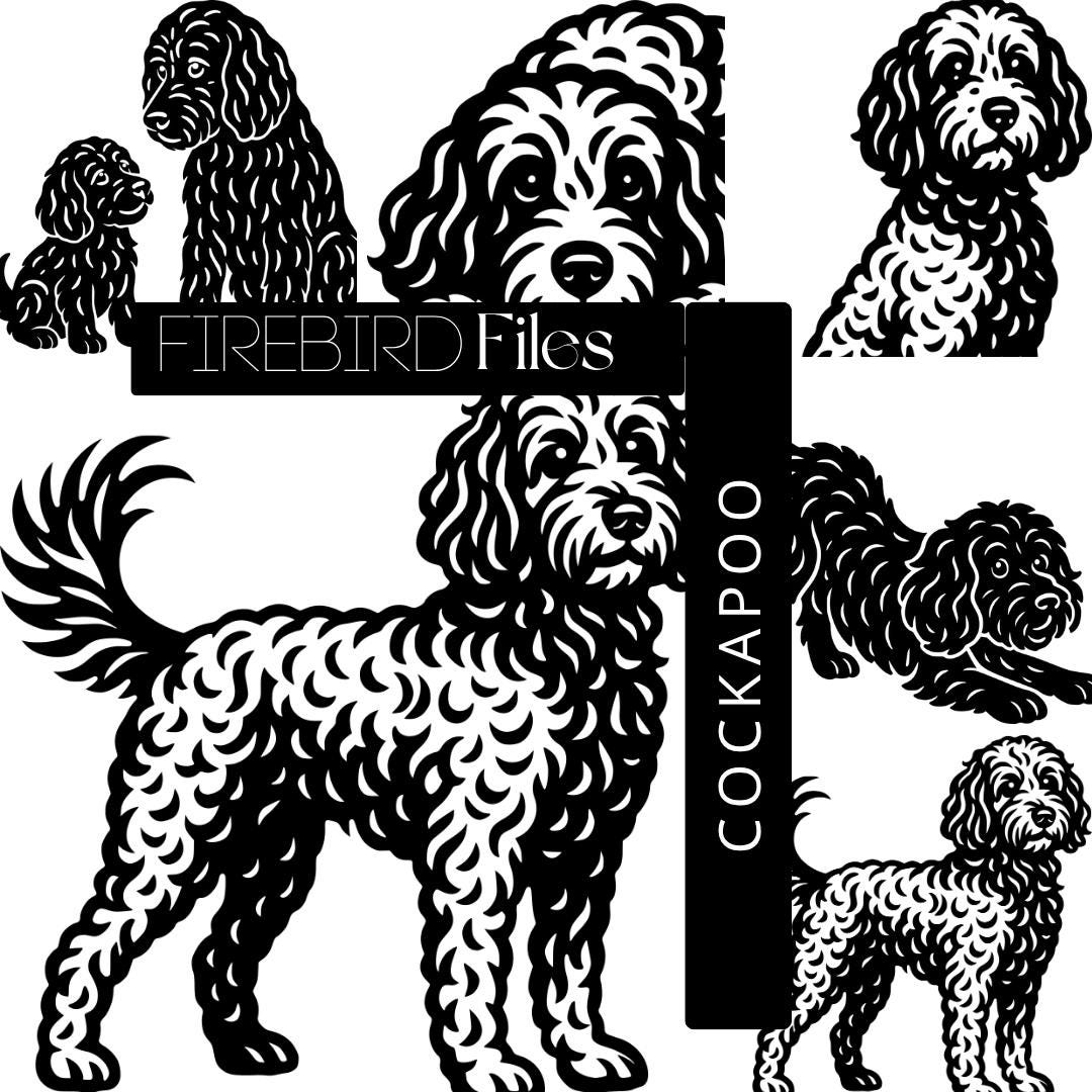 Cockapoo SVG Bundle | 6 Pose Cockerpoo | Cricut, Silhouette, Laser Cut ...
