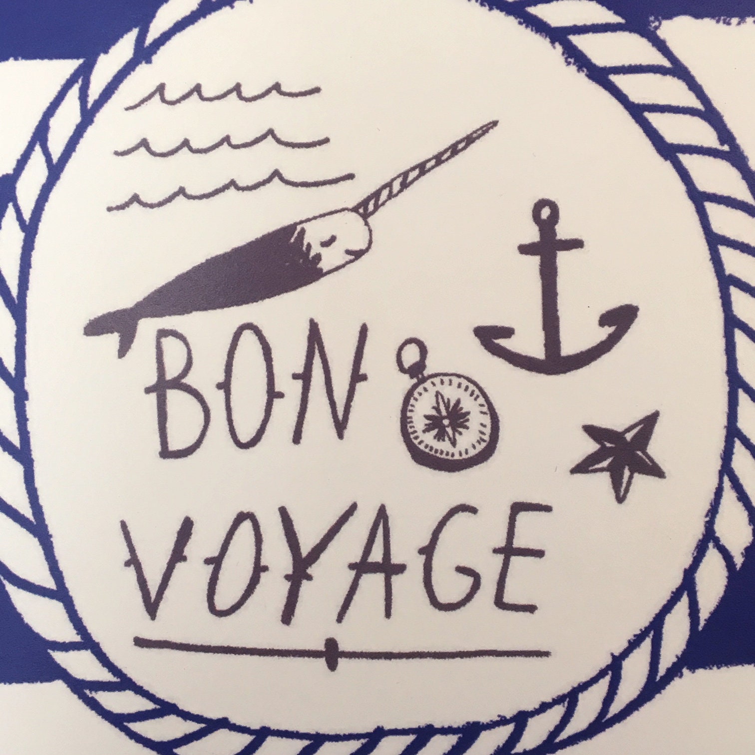 Nautical Goodbye and Bon Voyage Greeting Card Notecard | Etsy