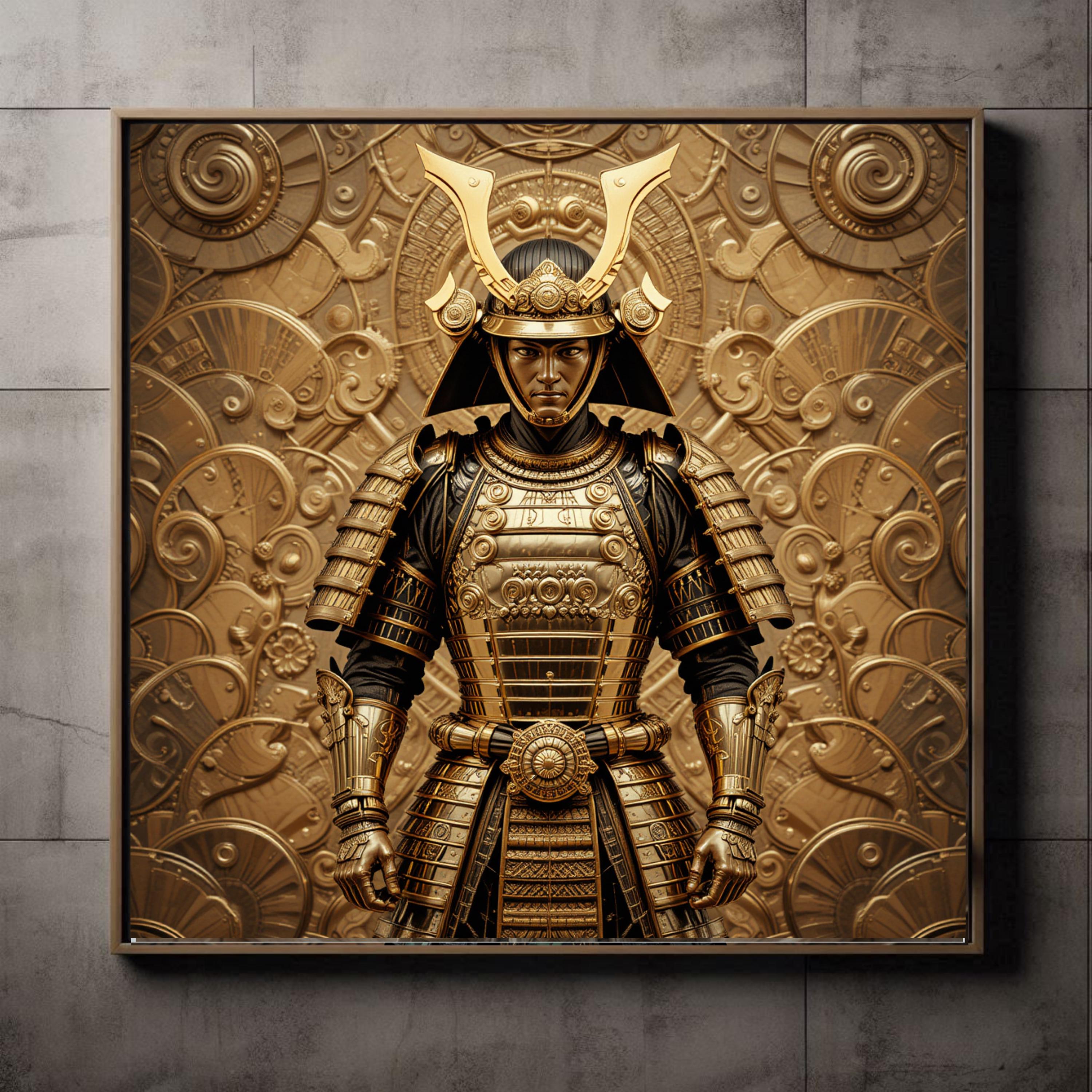 Golden Samurai Minimalist, Samurai Minimalist Wall Art,3d Samurai ...