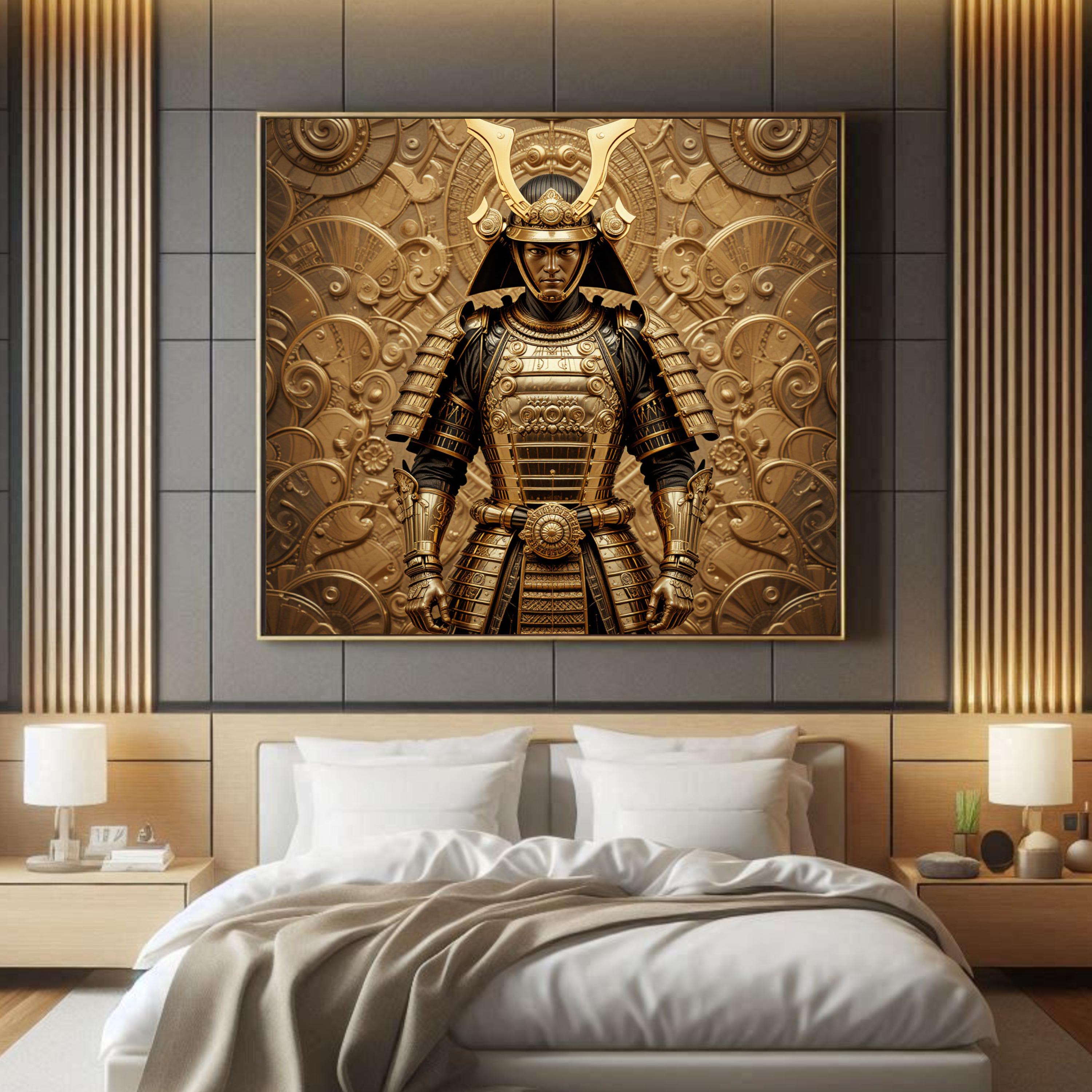 Golden Samurai Minimalist, Samurai Minimalist Wall Art,3d Samurai ...