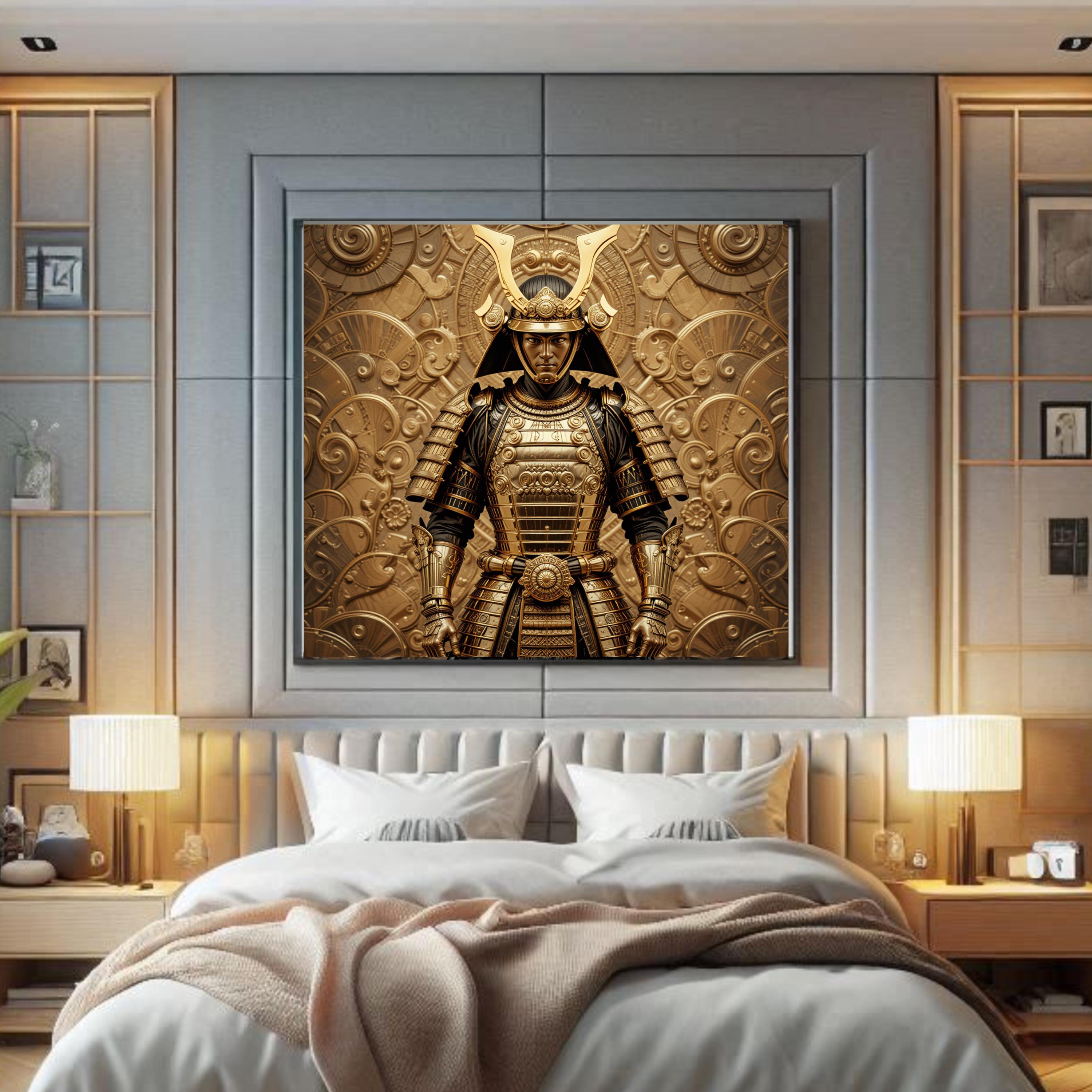 Golden Samurai Minimalist, Samurai Minimalist Wall Art,3d Samurai ...