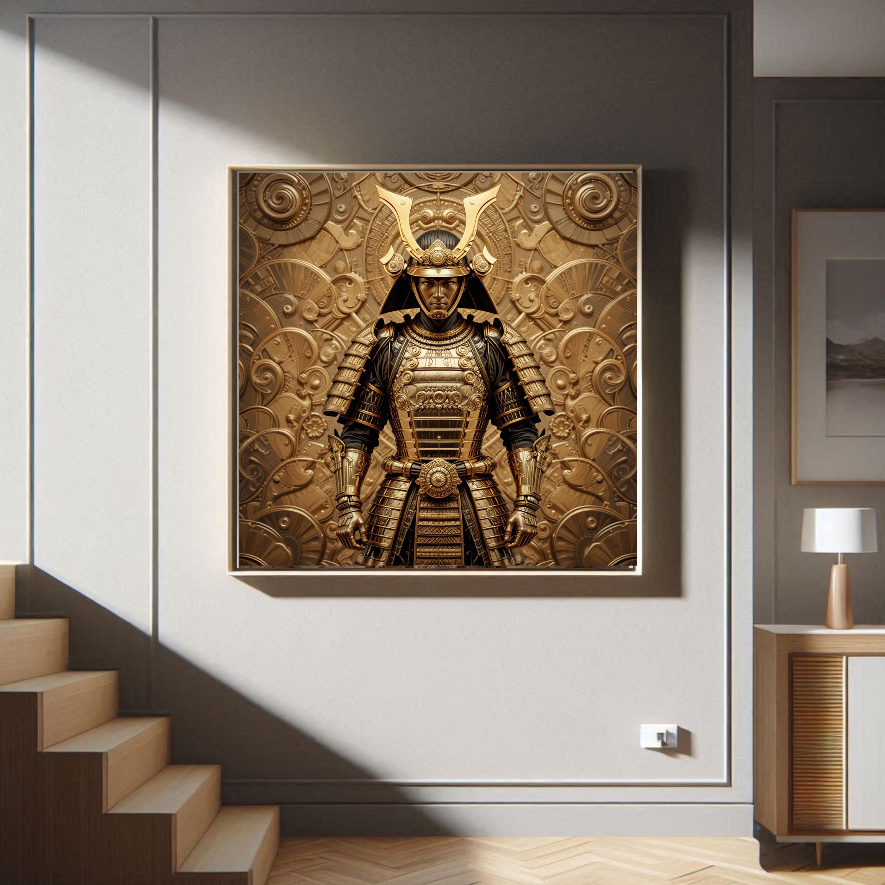 Golden Samurai Minimalist, Samurai Minimalist Wall Art,3d Samurai ...