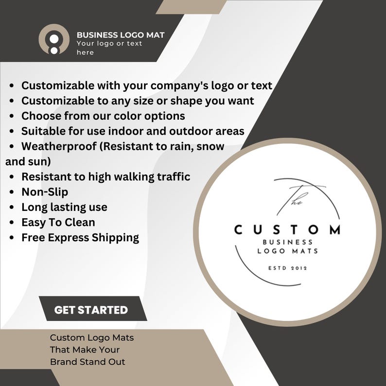 Personalized Business Mat, Your Logo Here Mat, Corporate Mat, Custom ...