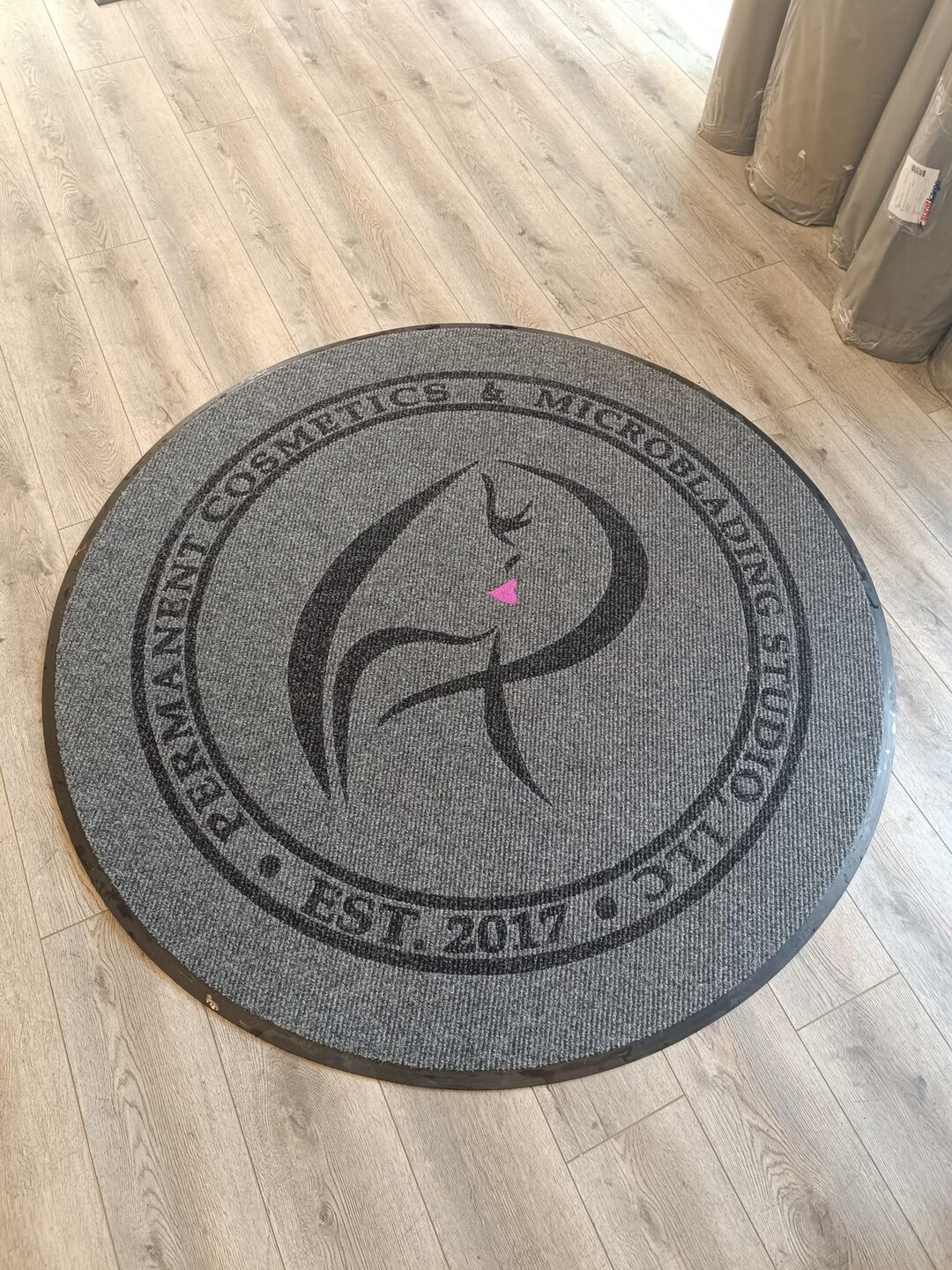 Custom Round Logo Mat – Durable Circle Floor Mat for Businesses, Indoor ...