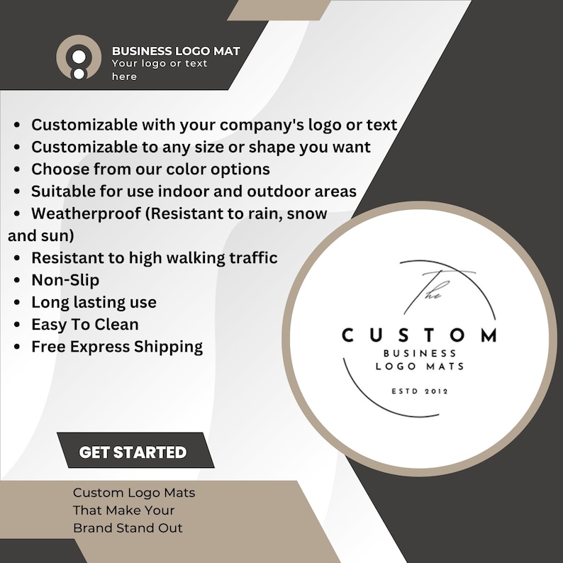 Personalized Business Mat, Your Logo Here Mat, Corporate Mat, Custom ...