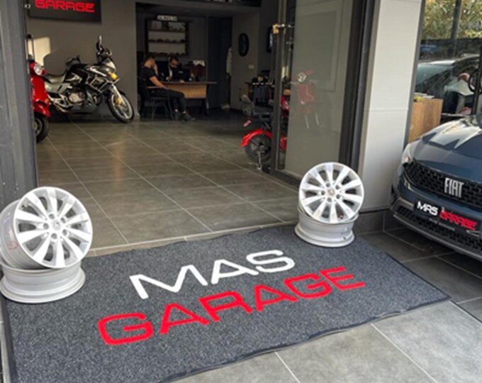 Personalized Garage Mat With Car Logo Workshop Mat, Man Cave Doormat ...