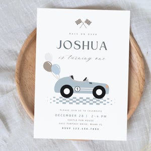 Race Car Invitation, Fast One Birthday Invitation, Two Fast Boys Bday ...