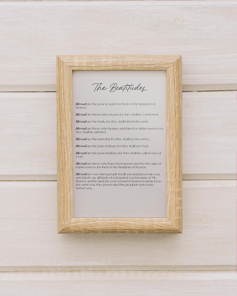 The Beatitudes Print: Minimalist Bible Verse Art (digital Download) - Etsy