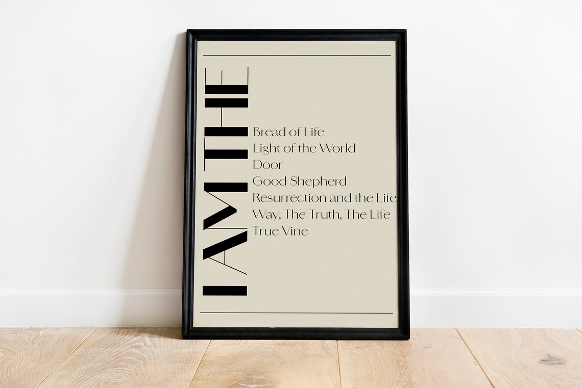 Jesus' I AM Statements, Digital Wall Art, Bible Art, Printable, Jesus ...