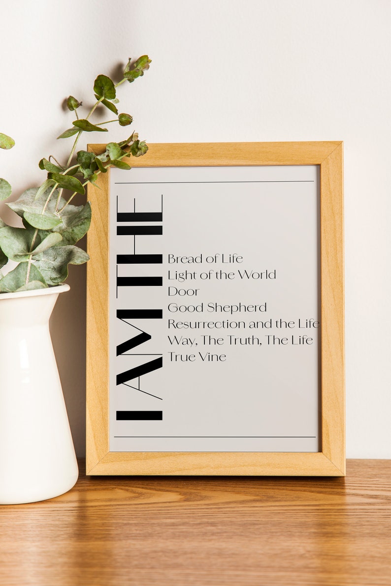 Jesus' I AM Statements, Digital Wall Art, Bible Art, Printable, Jesus ...