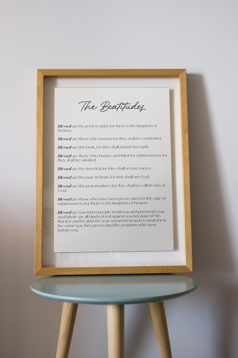 The Beatitudes Print: Minimalist Bible Verse Art (digital Download) - Etsy