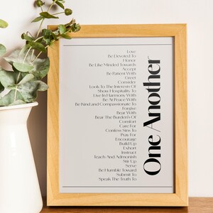 One Another Statements, Digital Wall Art, Bible Art, Printable, Jesus ...