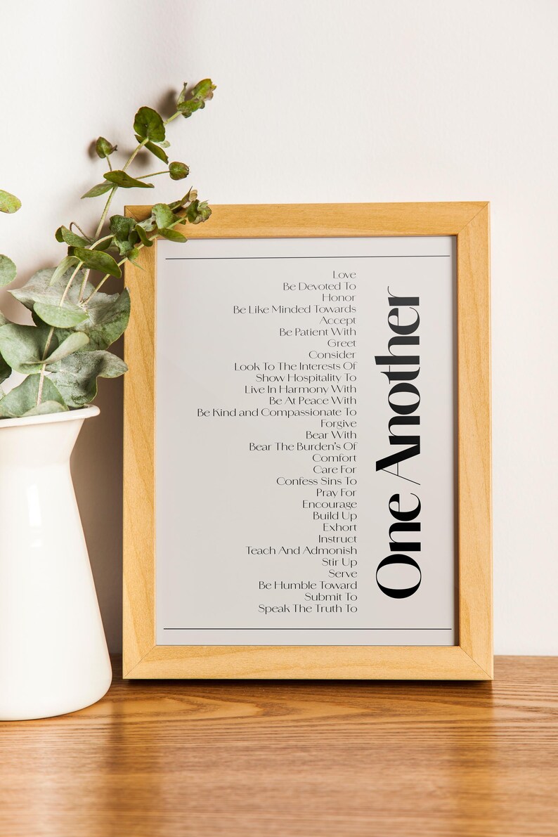 One Another Statements, Digital Wall Art, Bible Art, Printable, Jesus ...