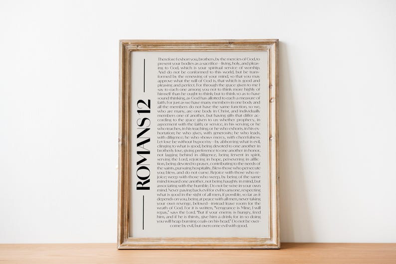 Romans 12 Bible Verse Art Print: Minimalist Scripture (digital Download ...