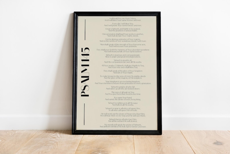 Psalm 145 Bible Verse Art: Minimalist Scripture Print (digital Download ...