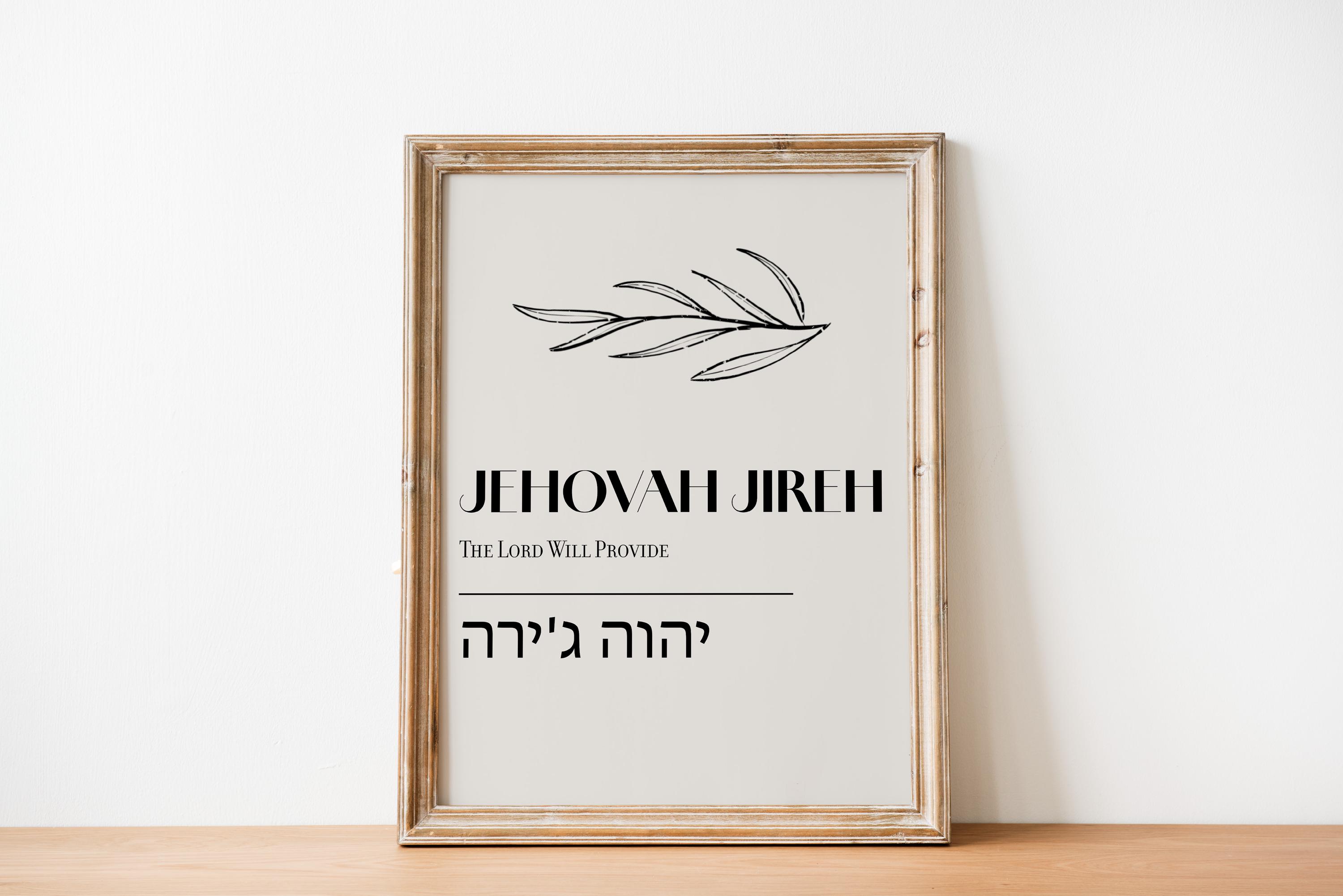Jehovah Jireh, Digital Wall Art, Bible Art, Printable, Names of God ...