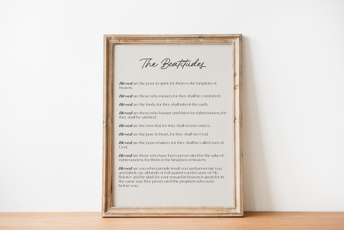 The Beatitudes Print: Minimalist Bible Verse Art (digital Download) - Etsy