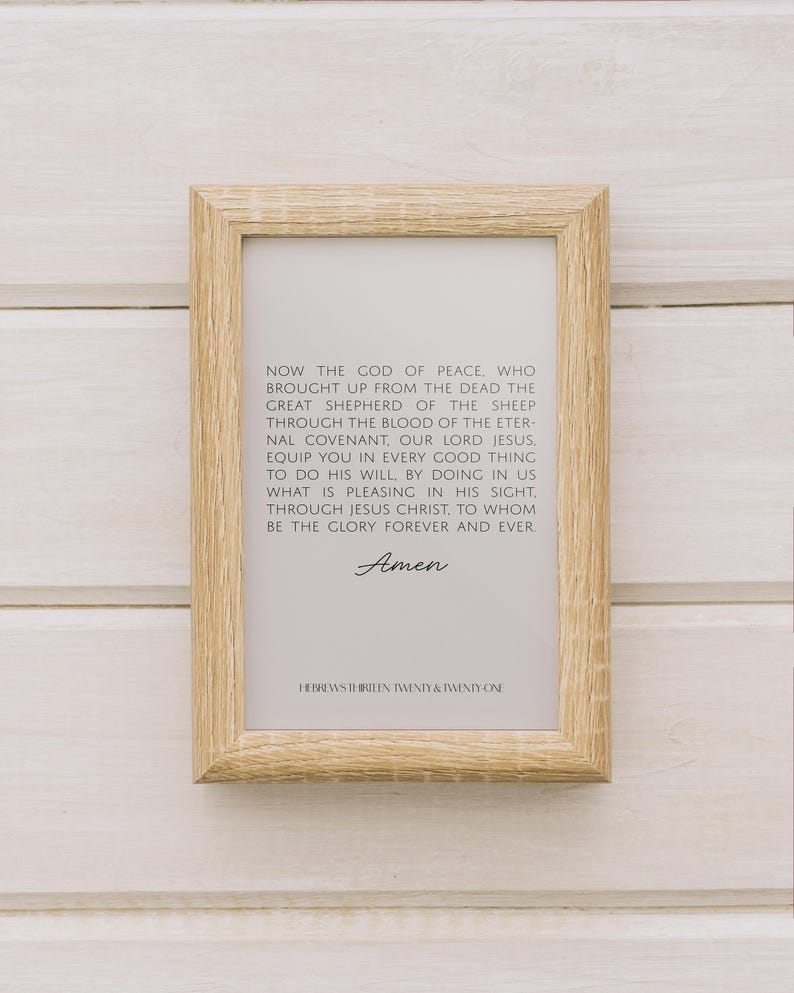 Hebrews 13:20-21, DIGITAL WALL ART, Bible Art, Printable, Jesus Art ...