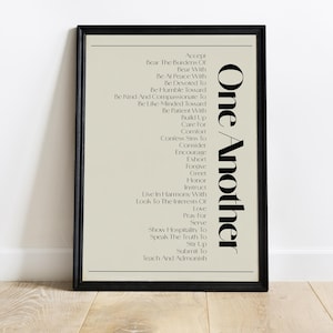 One Another Statements, Digital Wall Art, Bible Art, Printable, Jesus ...