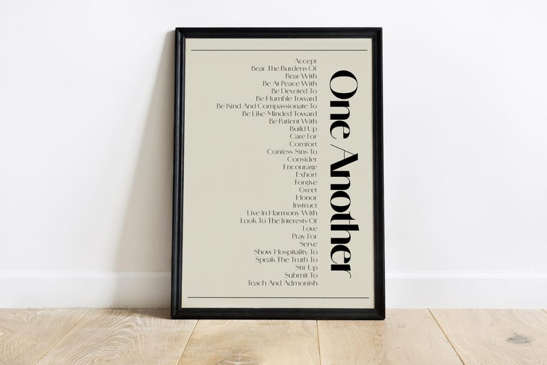 One Another Bible Verse Art: Minimalist Scripture Print (digital ...