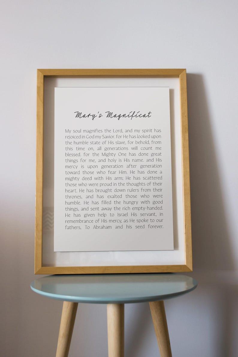 Mary's Magnificat Bible Verse Art: Minimalist Scripture Print (digital ...