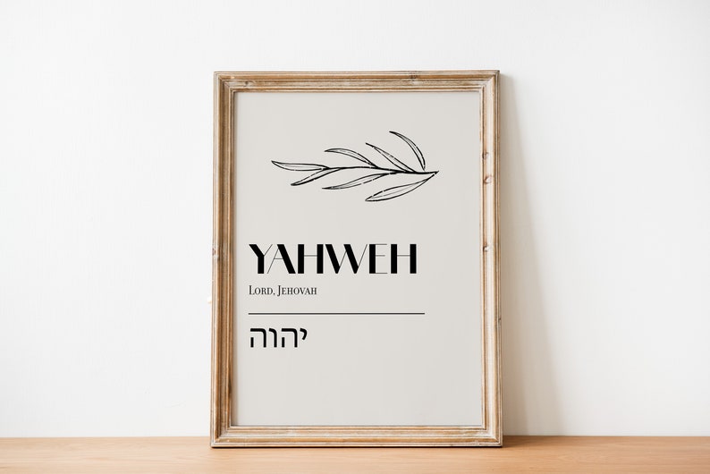 Yahweh, Digital Wall Art, Bible Art, Printable, Names of God, Israel ...