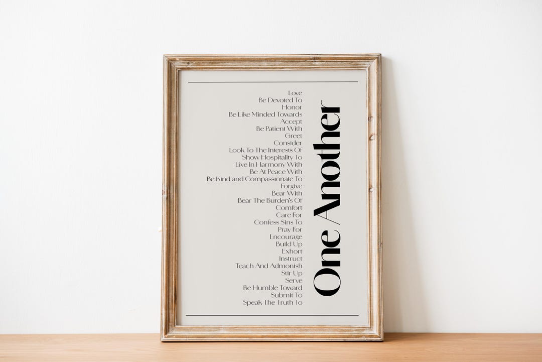 One Another Statements, Digital Wall Art, Bible Art, Printable, Jesus ...